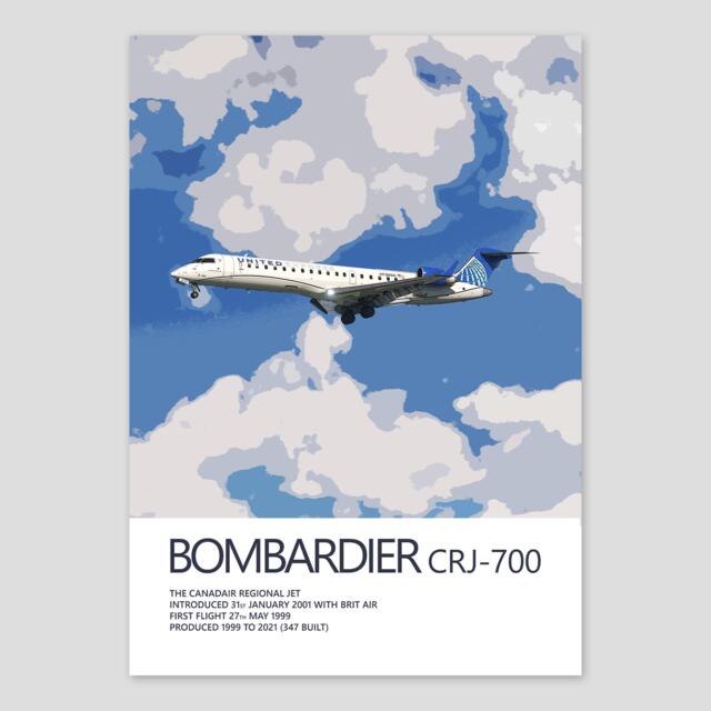 United Express - Skywest Bombardier Crj-700 Poster - Detailed Aviation ...