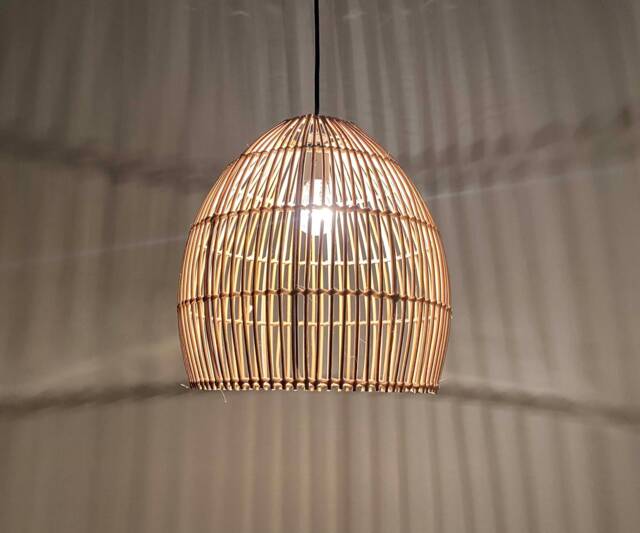 Basket Rattan Pendant Light, Handmade Lighting Fixture, Boho Ceiling ...