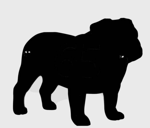 British English Bulldog Dog Shaped Wall Art Kennel Plaque Sign in Black ...