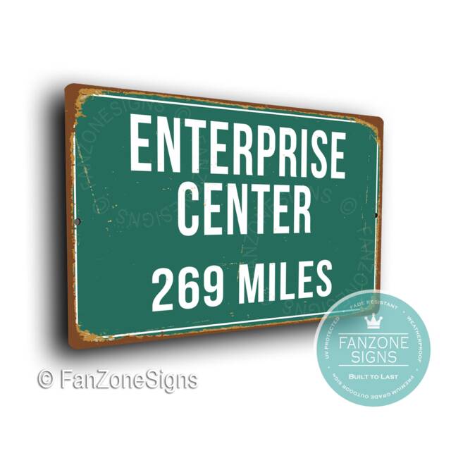 Enterprise Centre Distance Sign, Miles Signs, Personalized Enterprise ...
