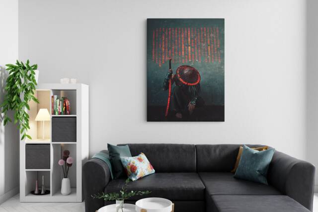 Samurai Poster, Cyber Wall Art Poster Print, Japan Canvas Print Decor ...
