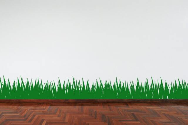 Wall Decal Green Grass Kids Sticker Nursery Skirting Conservatory Mural ...