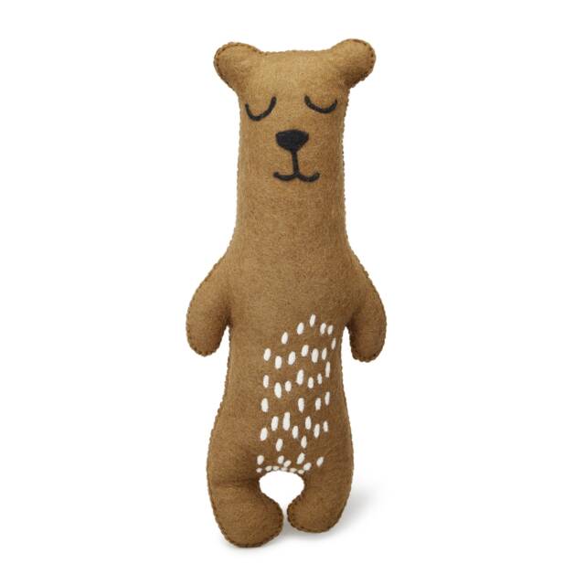 Long Brown Bear, Felted Wool Cushion, Home 100% New Zealand Wool ...