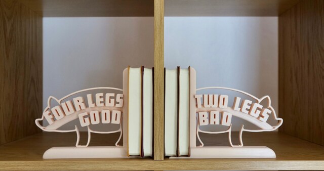 Decorative Lightweight Bookends - Animal Farm Inspired 3D Printed ...