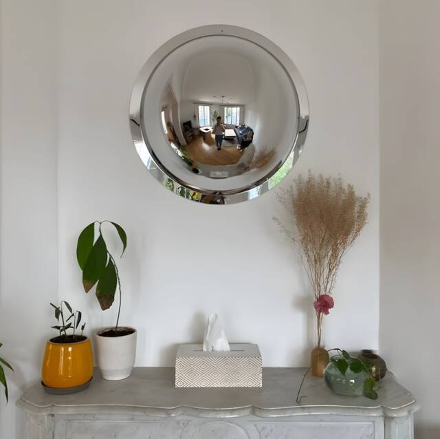 Convex Mirror, Wall Fisheye Infinity Curve Asymmetrical Unique Acrylic ...