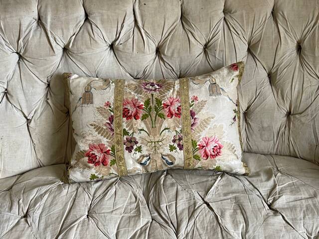 Bespoke Antique Rococo Silk Brocade Cushion 18Th Century French Vintage ...