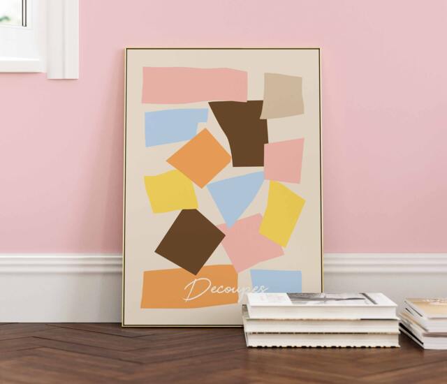 Colourful Block Shapes, Graphic Illustrative Poster, Scandi Style ...