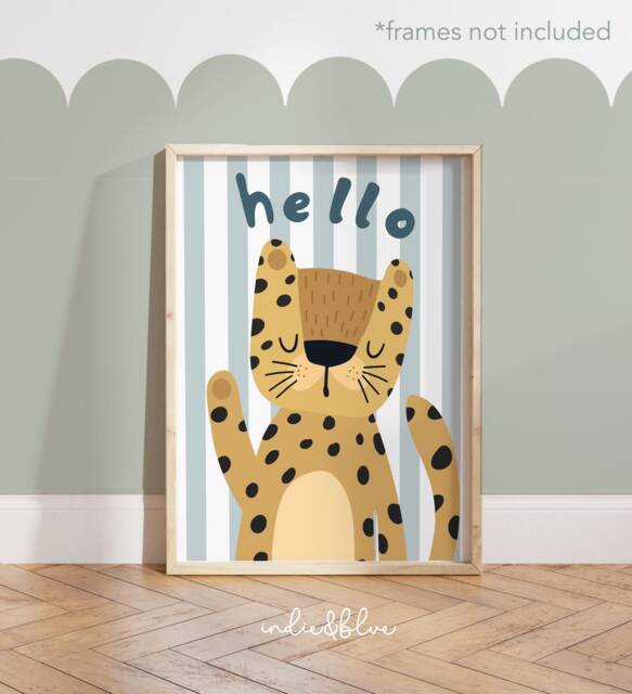 Cute Cheetah Print, Kids Playroom Bedroom Decor, Boy Nursery Wall Art ...