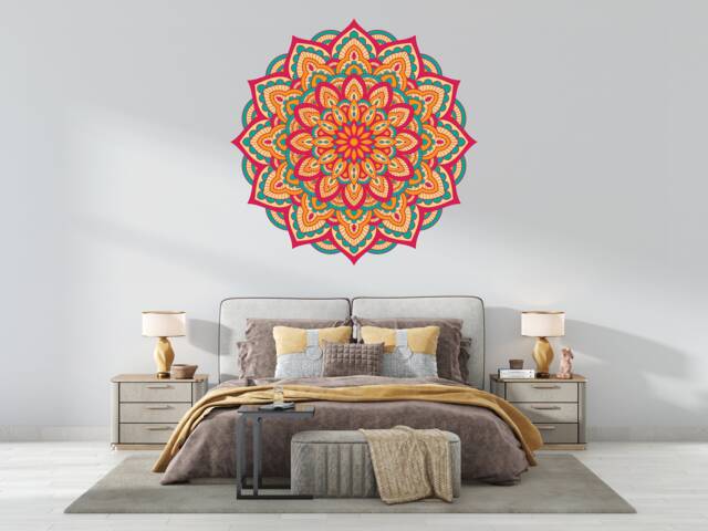 Mandala Art Wall Decal - Namaste Room Decor Living Vinyl Decals ...