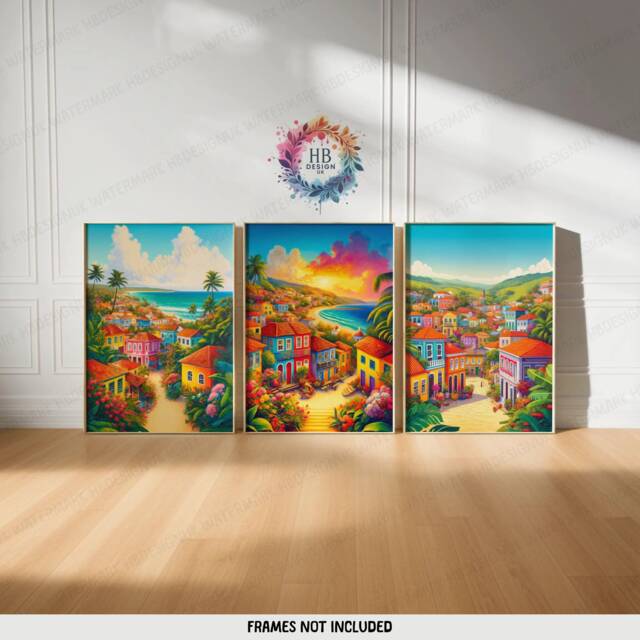 Brazil Travel Poster Prints - Set Of 3 Posters - Wall Art Decor ...