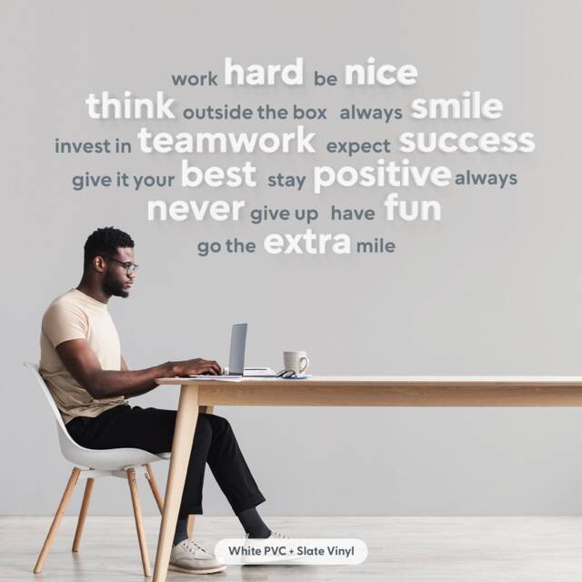 Office Motivation Word Cloud 3D Decor, 3D, Wall Art, Typography ...