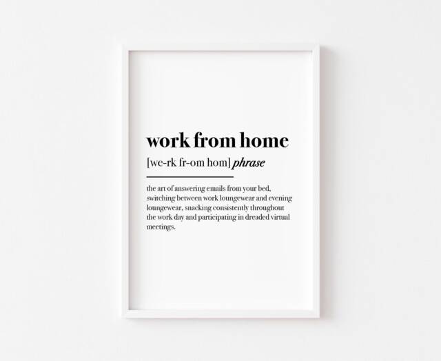Work From Home Definition Print - Office Wall Art Decor Funny Prints by ...