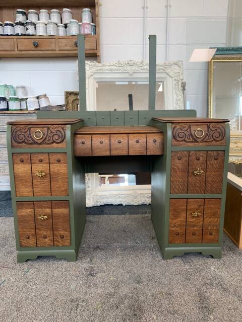Dressing Table Painted Bespoke Moroccan Geometric Gold Leaf Bee ...