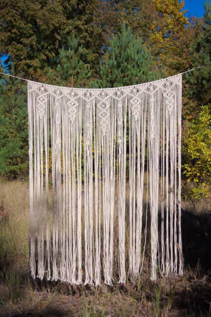 Wedding Macrame Backdrop Large Curtain Ceremony Bohemian Home Boho Headboard Decor Over The Bed ...
