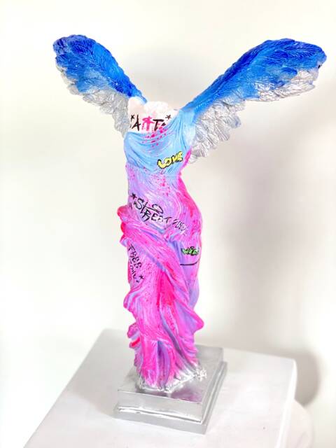 Street Art Style Nike Statue, Pop Angel Bust With Graffiti, Winged ...