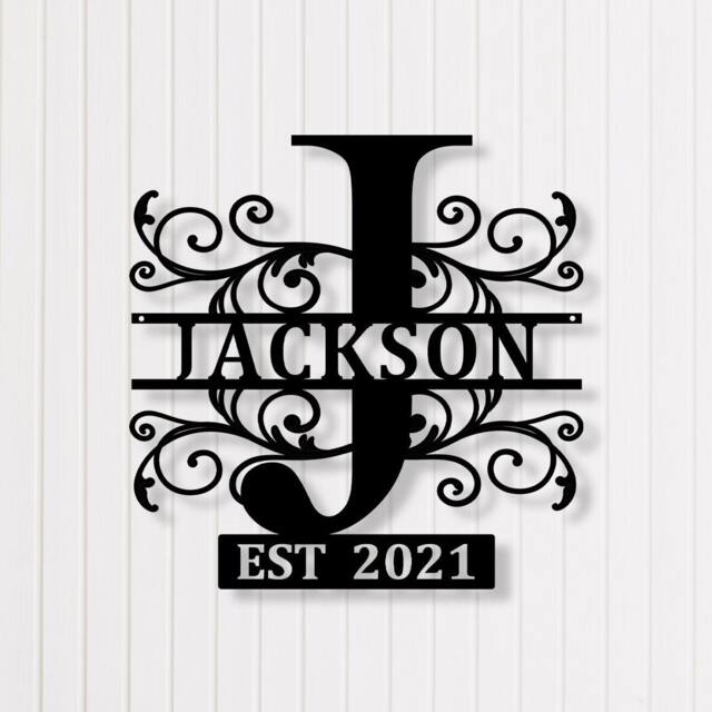 Personalized Metal Family Last Name Sign, Custom First Est Year ...