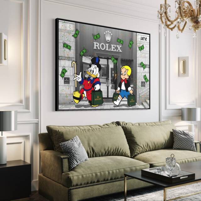 Scrooge Mcduck X Richie Rich Xrolex Watch Art - Canvas by Etsy ...