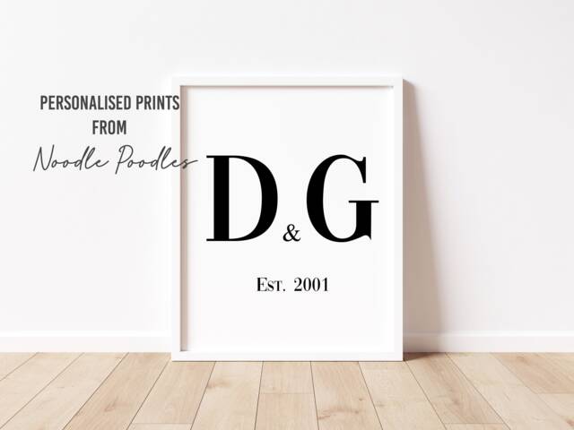 Personalised Couples Initial Print - A3 A4 Wall Art Prints by Etsy ...