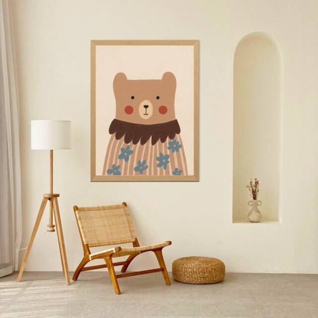 Handmade Teddy Bear Posters For Kids, Unique Paper, Kids Art Prints ...