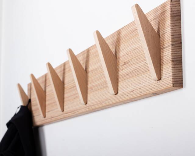 Wooden Wall Coat Rack, Solid Wood Hook Strips, Wooden Hooks by Etsy ...