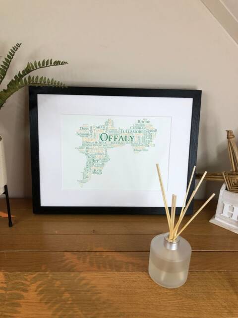 County Offaly Towns Irish Themed Word Art Poster Print By Ireland With ...