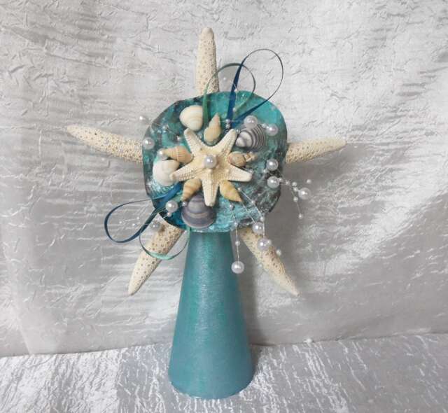 Starfish Capiz Shell Tree Topper, Starfish, Coastal, Nautical, Beach ...