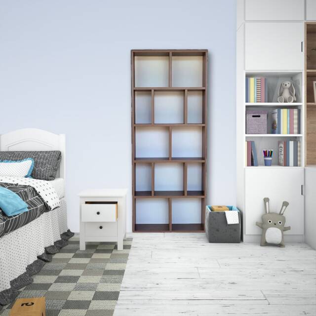Asymmetrical Bookcase Modern Melamine Bookshelves - 150x60x20 cm by ...