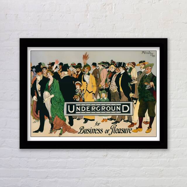 Framed Vintage London Underground For Business & Pleasure Poster Print ...