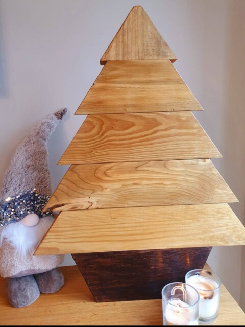 Rustic Chunky Reclaimed Solid Wood Christmas Tree Decoration 2Ft Tall ...