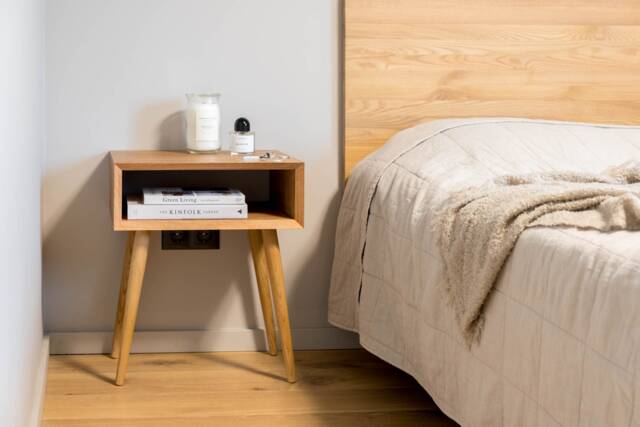 Nightstand Without Drawer/Mid Century Modern Bedside Table in Oak by ...