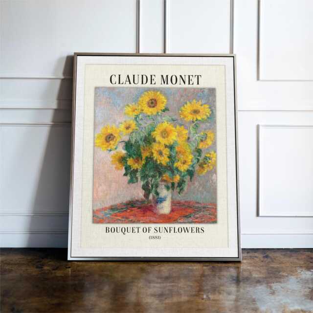 Claude Monet Bouquet Of Sunflowers Wall Art Print, Art, Exhibition ...