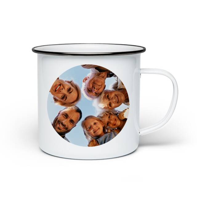 Personalised Enamel Mug - Custom Personalized Add Your Photo, Text Etc ...