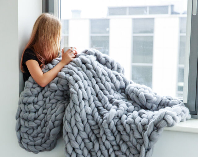 Chunky Knit Merino Wool Blanket Giant Cozy Throw by Etsy | ufurnish.com