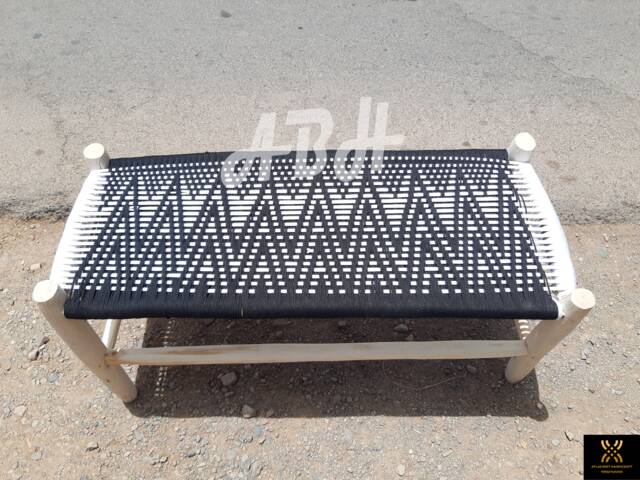 Moroccan Bench With Macrame Cord by Etsy | ufurnish.com