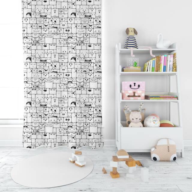 Fun Blocks Nursery Curtains, Block Pattern Curtains , Kids Room Girls ...
