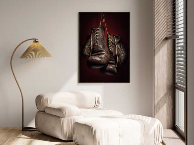 Boxing Gloves Art - Vintage Classic Fine Print Wall Decor Unique Sports ...