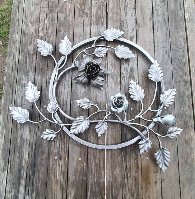 Steel Wall Art Sculpture Rose Rosette , Ground Steel, Metalworking ...