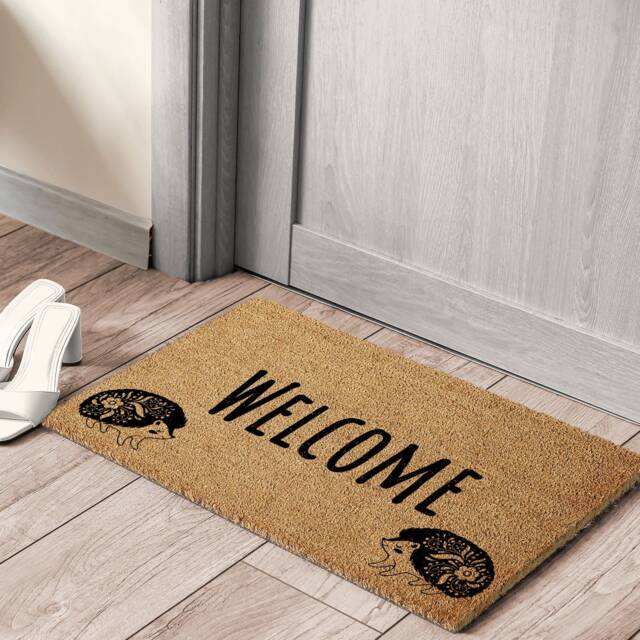 Coir Doormat With Welcome Hedgehog Design - Door Mat Rug Front Door Mat ...