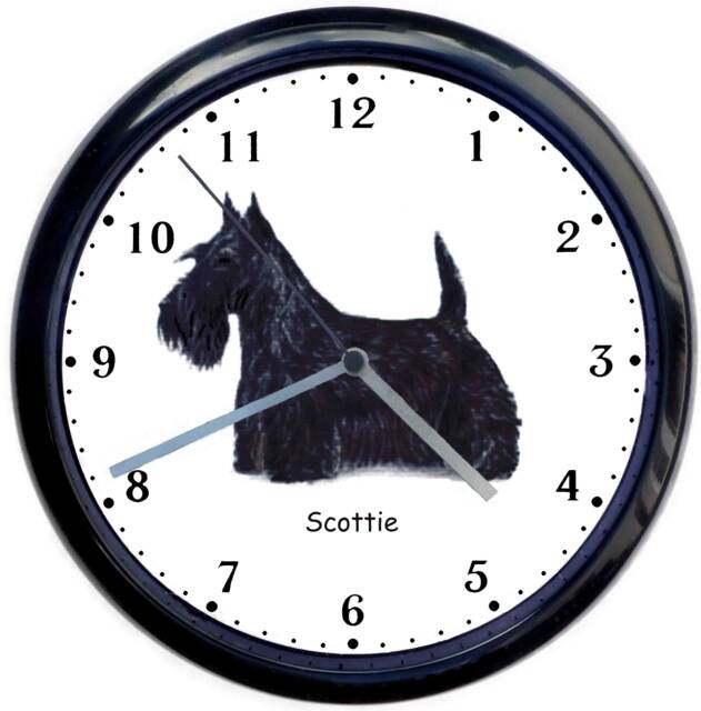 Scottie Dog Large 10Inch Black Wall Clock by Etsy | ufurnish.com