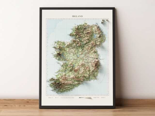 Ireland - Vintage Topographic Map Shaded Relief by Etsy | ufurnish.com