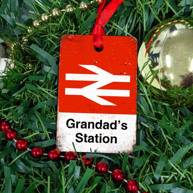 Personalised Railway Sign Christmas Decoration - 3 Styles Available Any ...