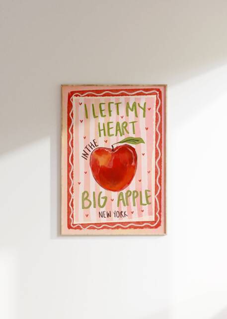 I Left My Heart in The Big Apple Wall Print - Illustrated By Weezy New ...
