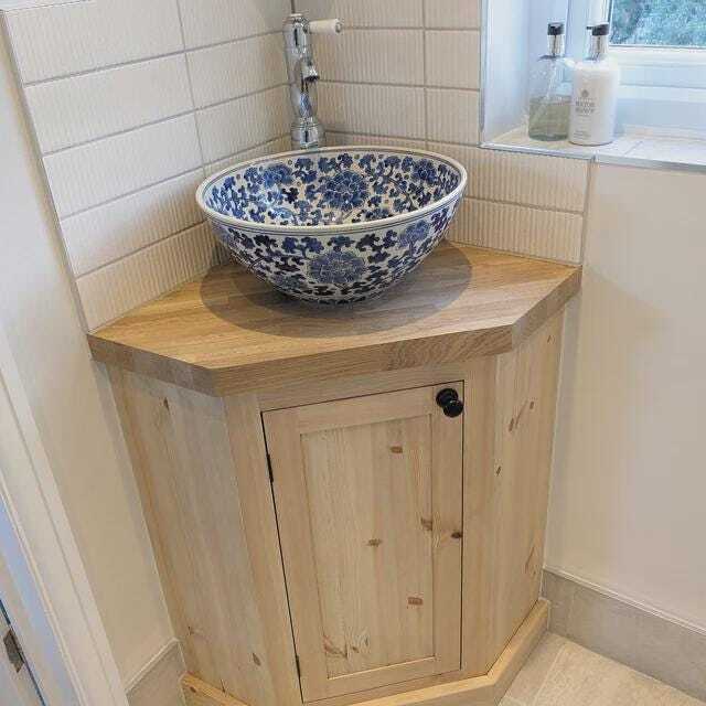 Bespoke Handmade Rustic Corner Vanity Unit - Cottage Collection by Etsy ...