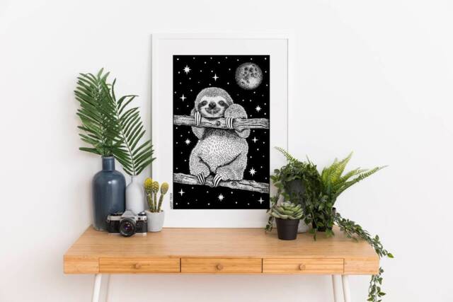 A3 Drawing Of Sloths With The Moon by Etsy | uFurnish.com