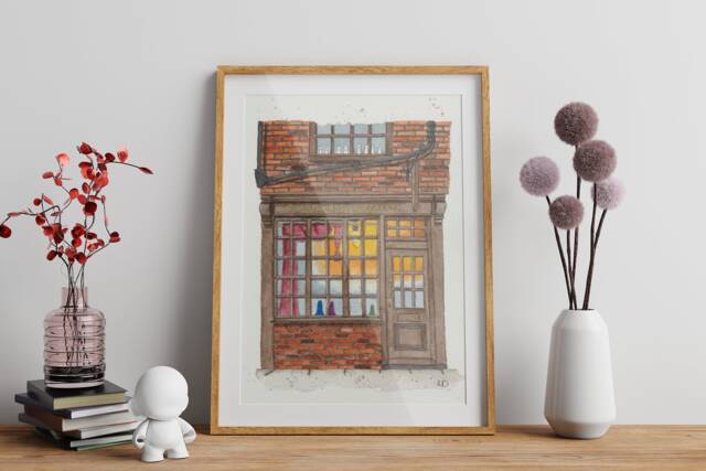 York Ghost Merchants Shopfront Art Print - Tourism Hand-Drawn ...