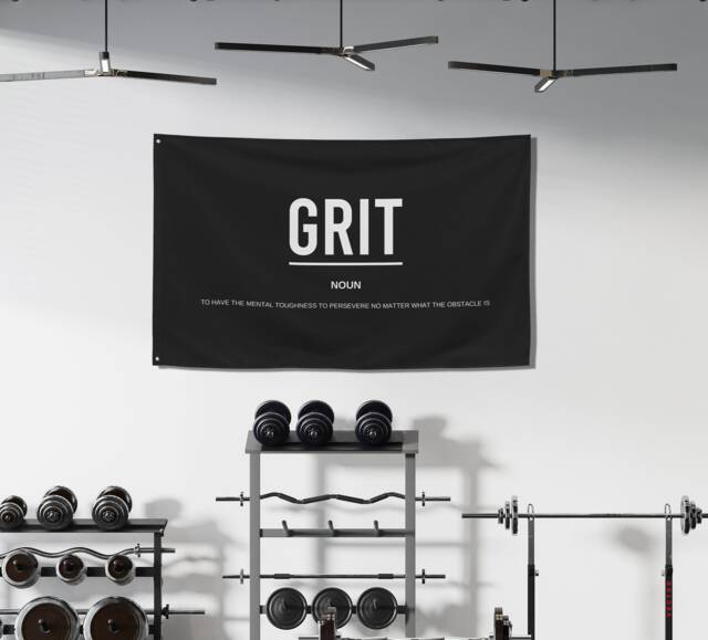 Grit Definition Gym Wall Art Banner Flag, Sign, Banner, Motivation ...