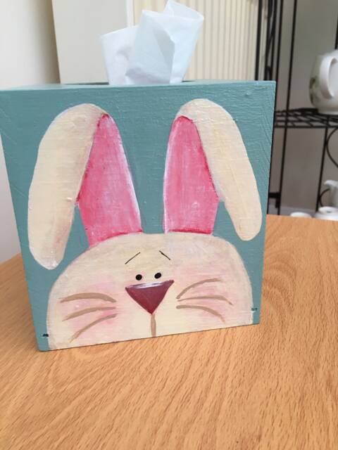 Handpainted Bunny Tissue Box Cover, Spring Bunny, Easter Bunny, Spring ...