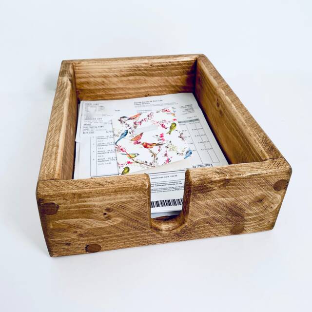Rustic Letter Tray A4 , Desk Tidy, Wooden Top Organiser, Stationary ...