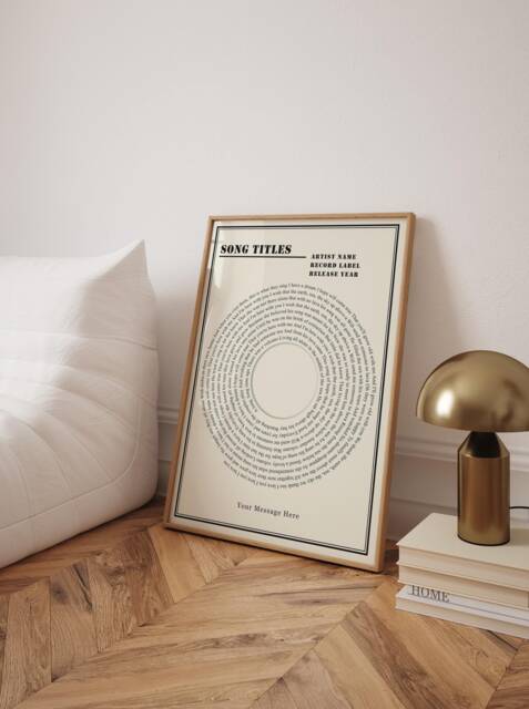 Custom Song Lyrics Print, Personalised Music Poster, Unique Gift ...