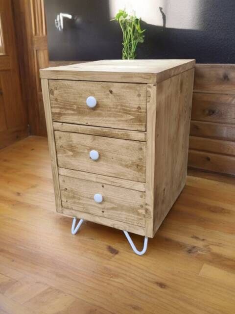 Solid Wood Chest Of Drawer Reclaimed Rustic Vintage Scaffold Office ...